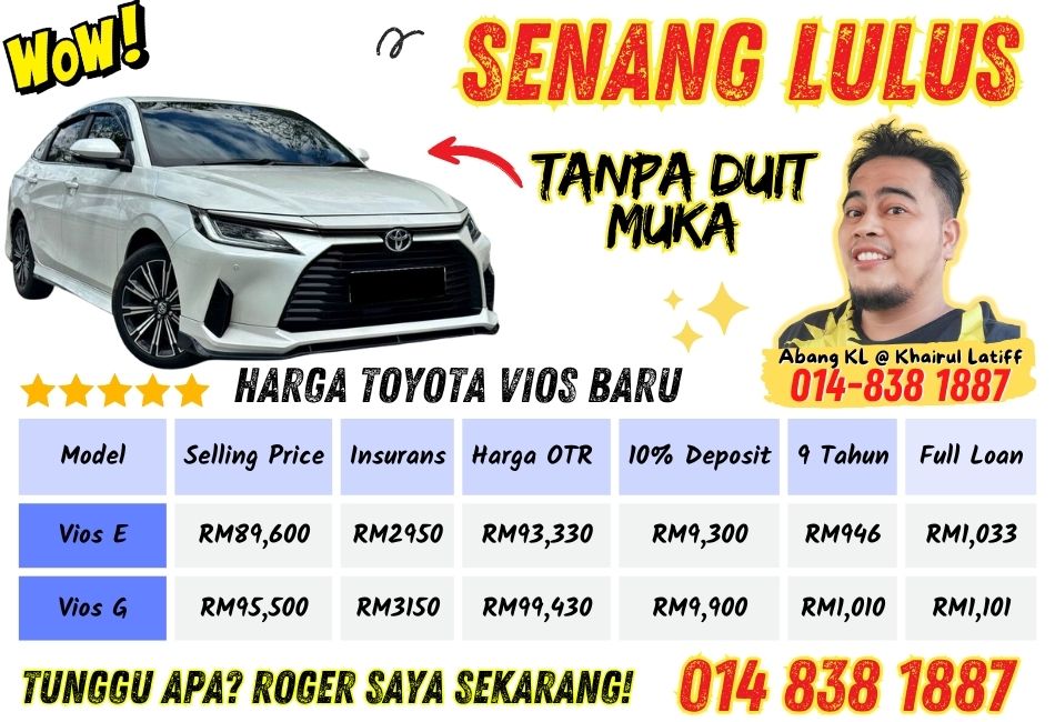 Toyota Vios Harga Malaysia 2025 & Bayaran Bulanan EZ Beli